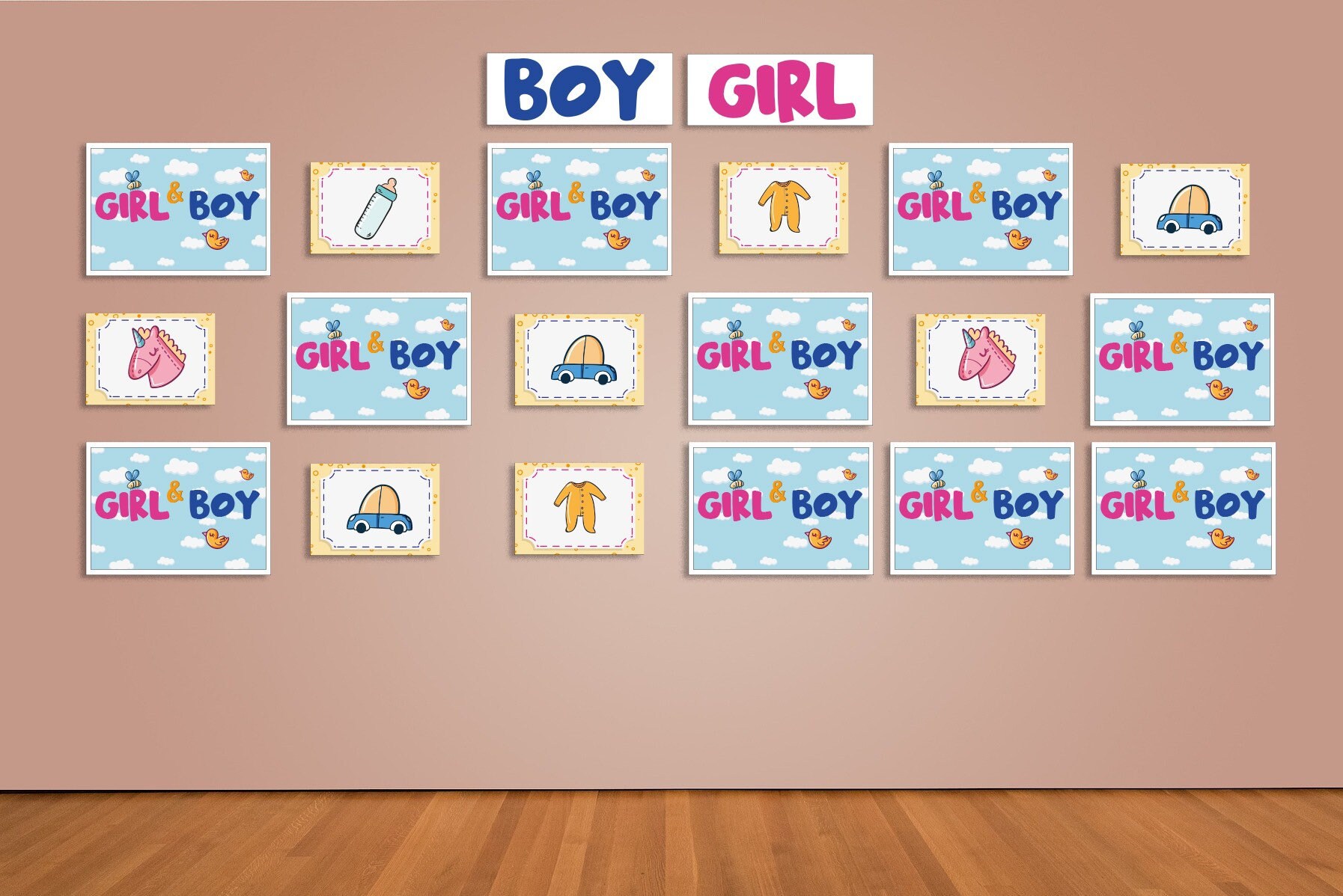 Gender Reveal Party Wall Game Gender Reveal Ideas He or She - Etsy