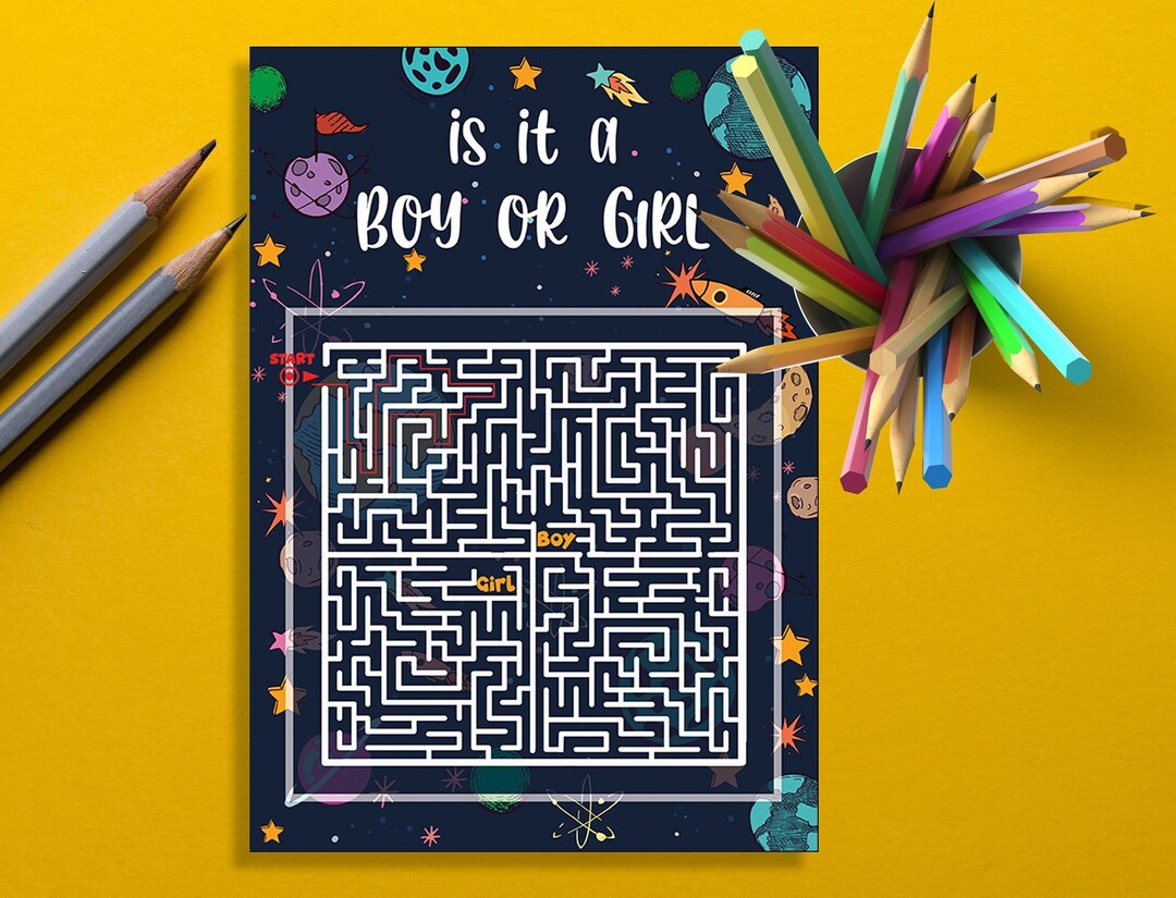 Baby Gender Reveal Maze Game Gender Reveal Game Gender Reveal İdeas Boy ...