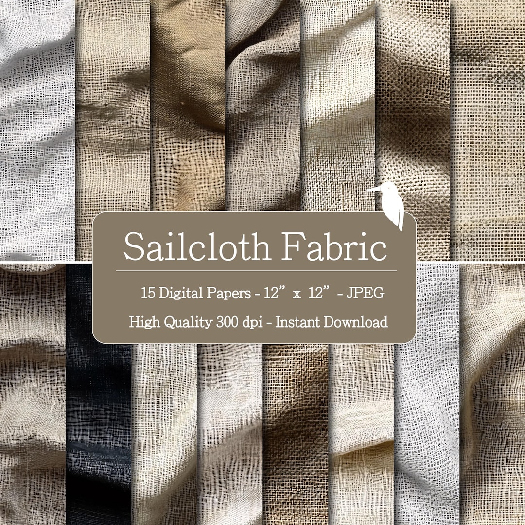 Sailcloth Fabric Texture Digital Papers Set for Instant Download ...