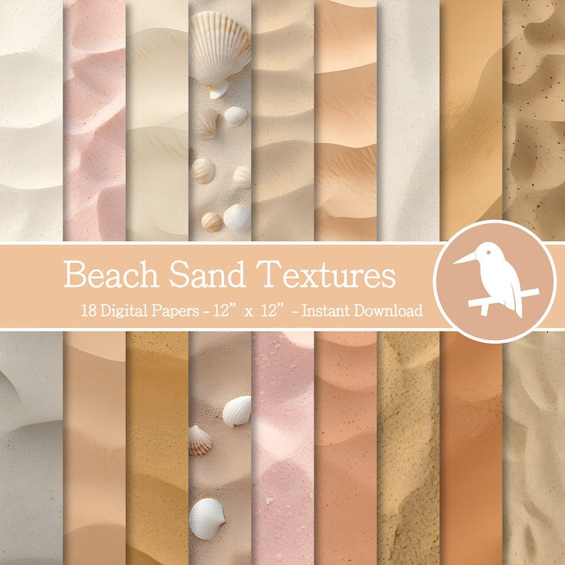 18 Beach Sand Textures Patterns Digital Papers Set, Instant Download ...