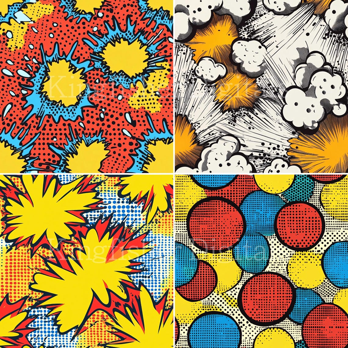 Comic Book Background Texture Digital Papers Set for Instant Download ...