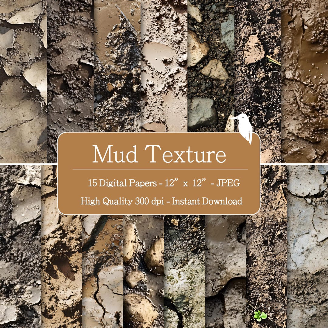 Muddy Ground Textures Digital Papers Set for Instant Download, Digital ...