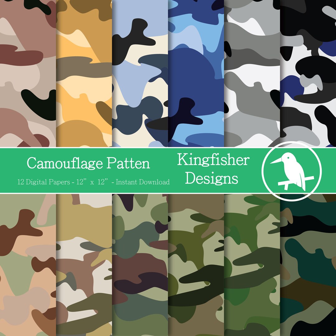 12 Camouflage Digital Paper for Instant Download - Etsy