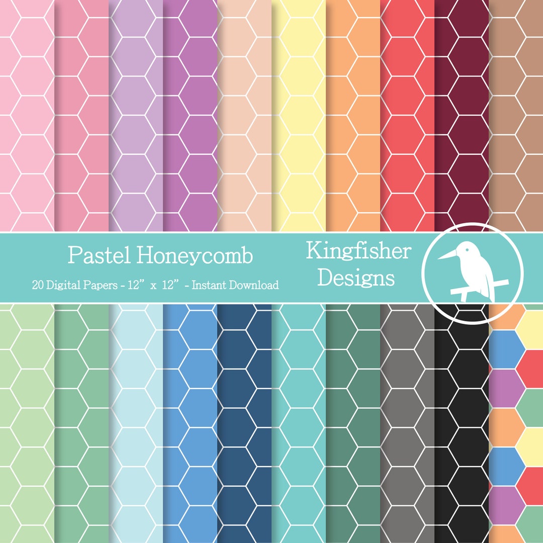 20 Pastel Honeycomb Digital Paper for Instant Download - Etsy
