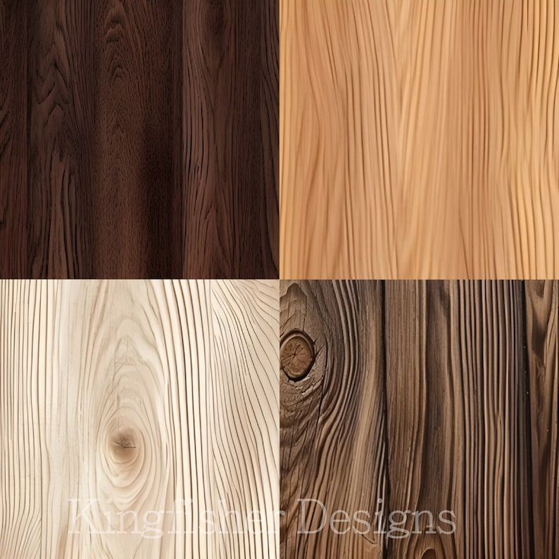 18 Seamless Wood Grain Textures Digital Papers Set for Instant Download ...