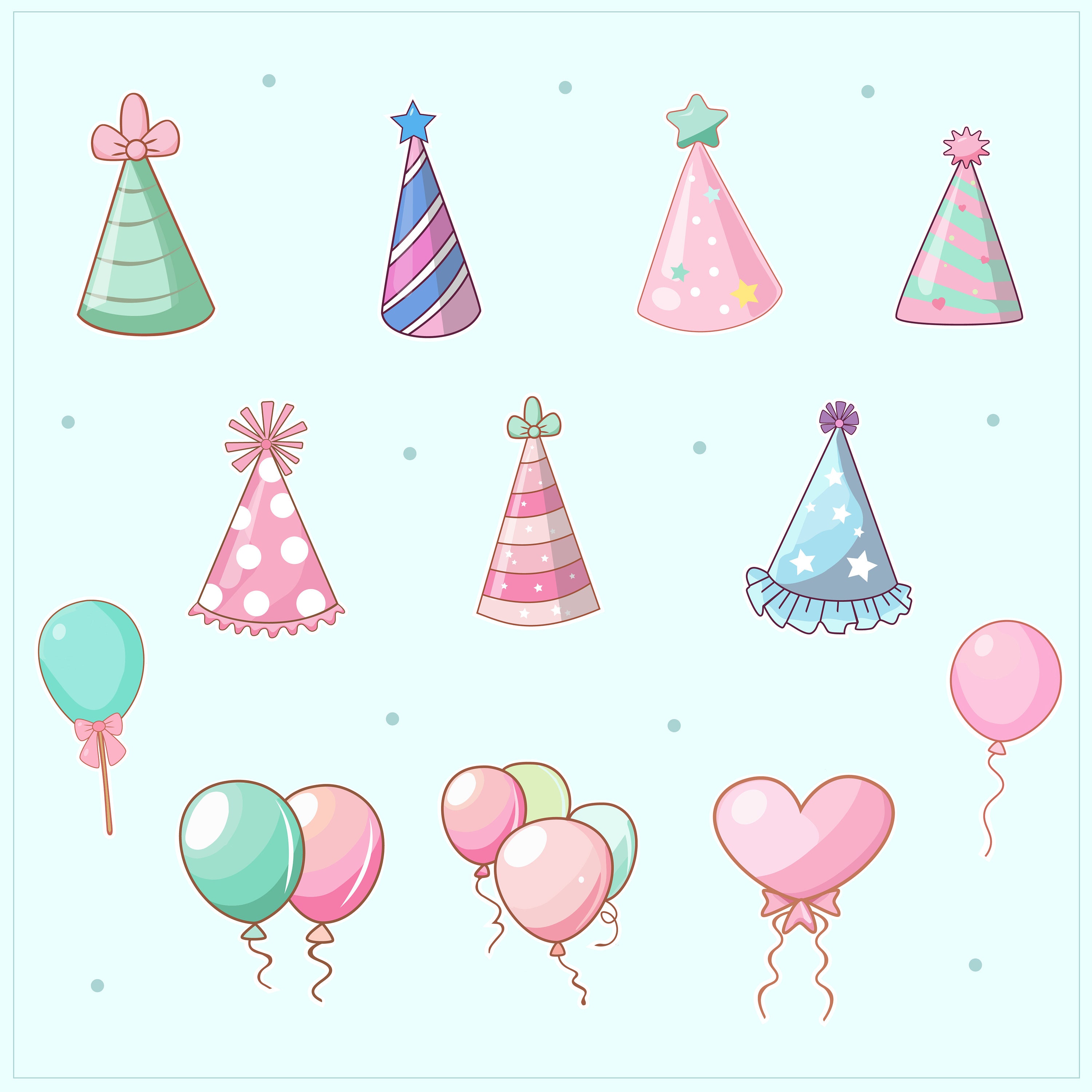 Birthday Celebration Party Clipart Design Illustration Images – Instant ...