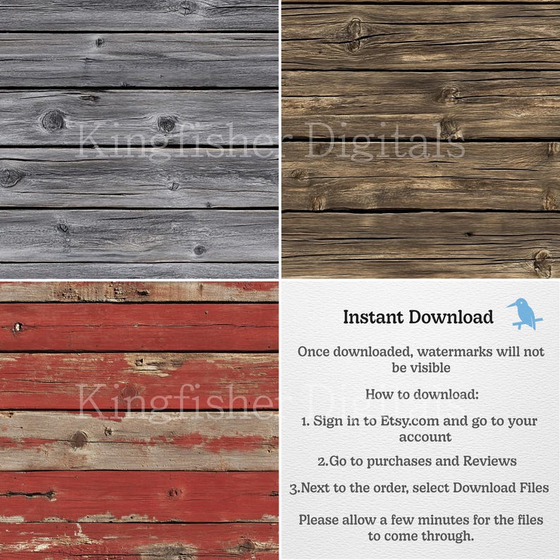 Barn Wood Textures Digital Papers Set for Instant Download, Digital ...