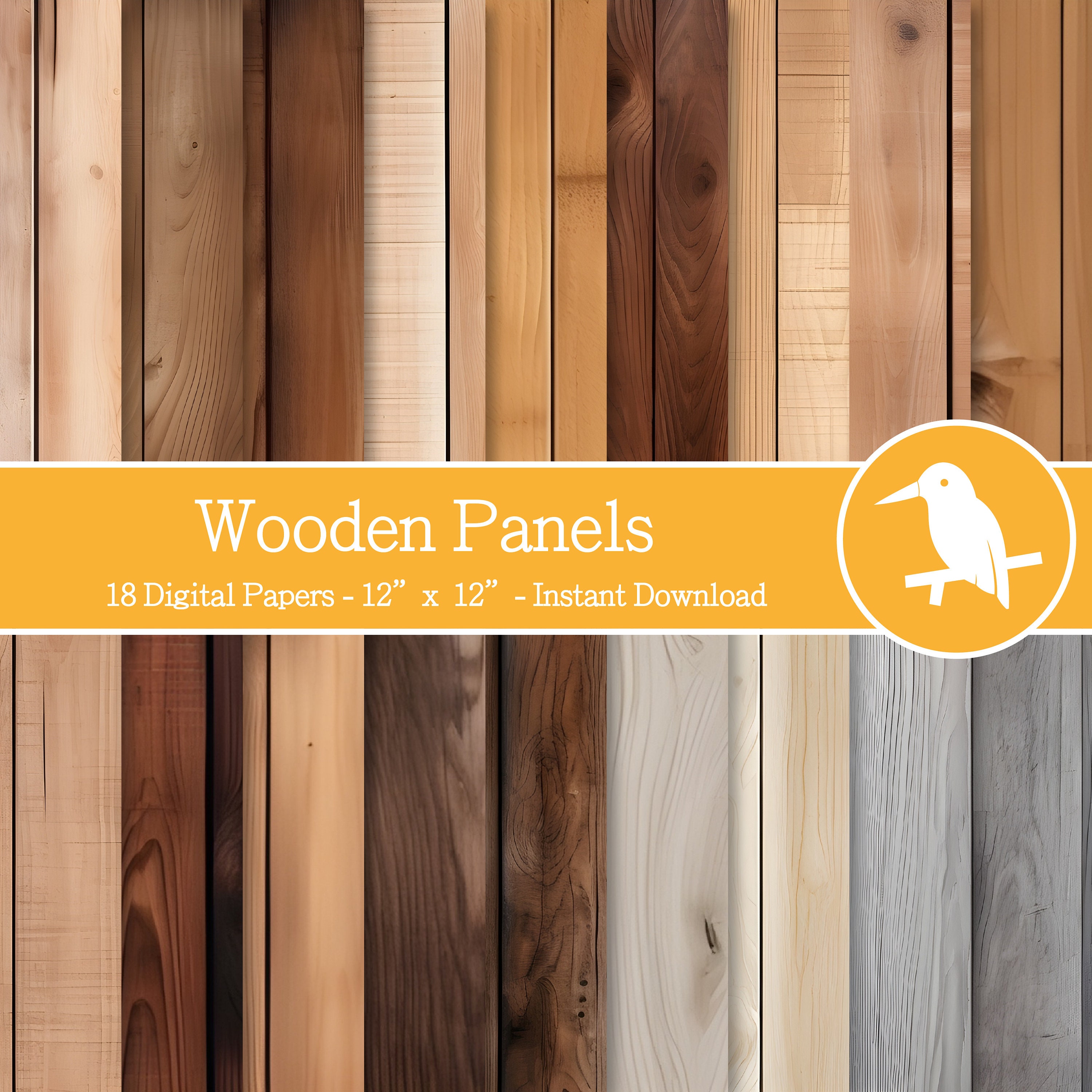 18 Wood Panel Textures Digital Papers Set for Instant Download, Digital ...