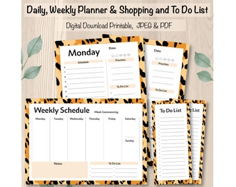 Boho Circle Design Pattern Printable Planner Set Daily and Weekly ...