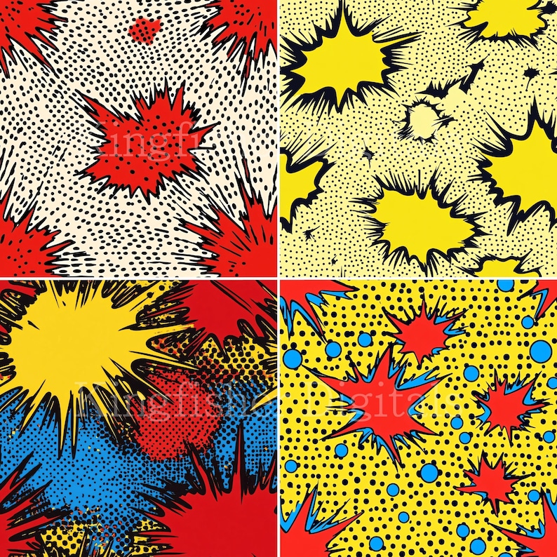 Comic Book Background Texture Digital Papers Set for Instant Download ...