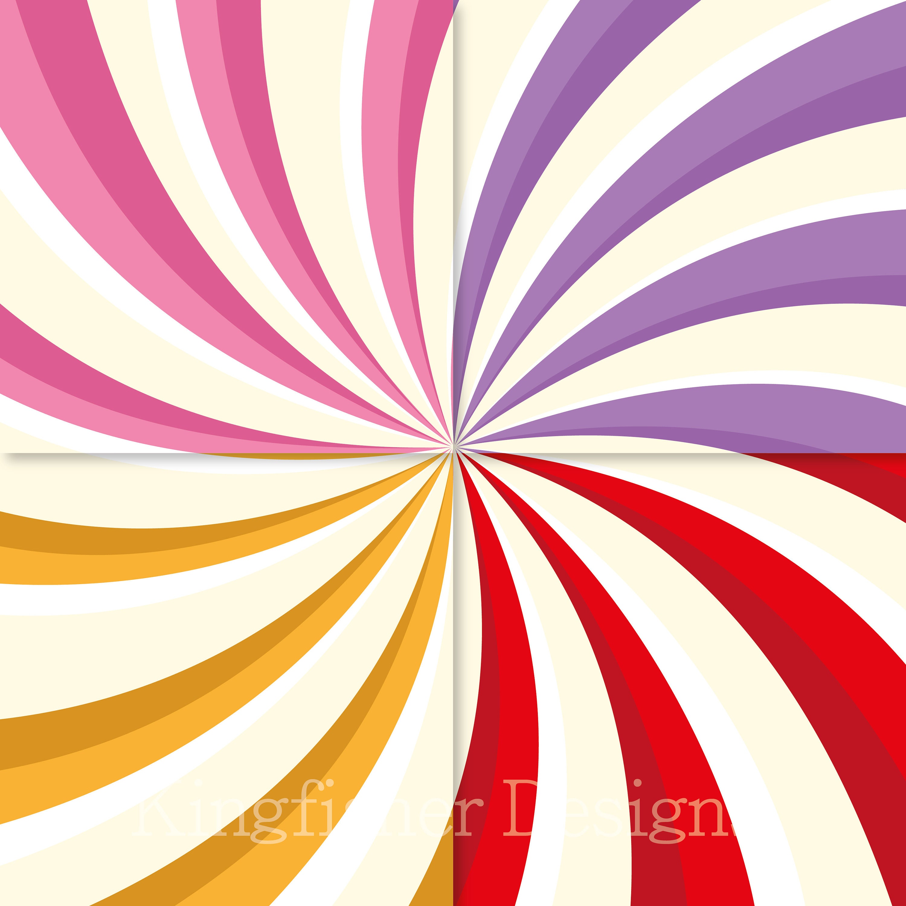 12 Colourful Circus Swirls Digital Papers Set for Instant Download ...