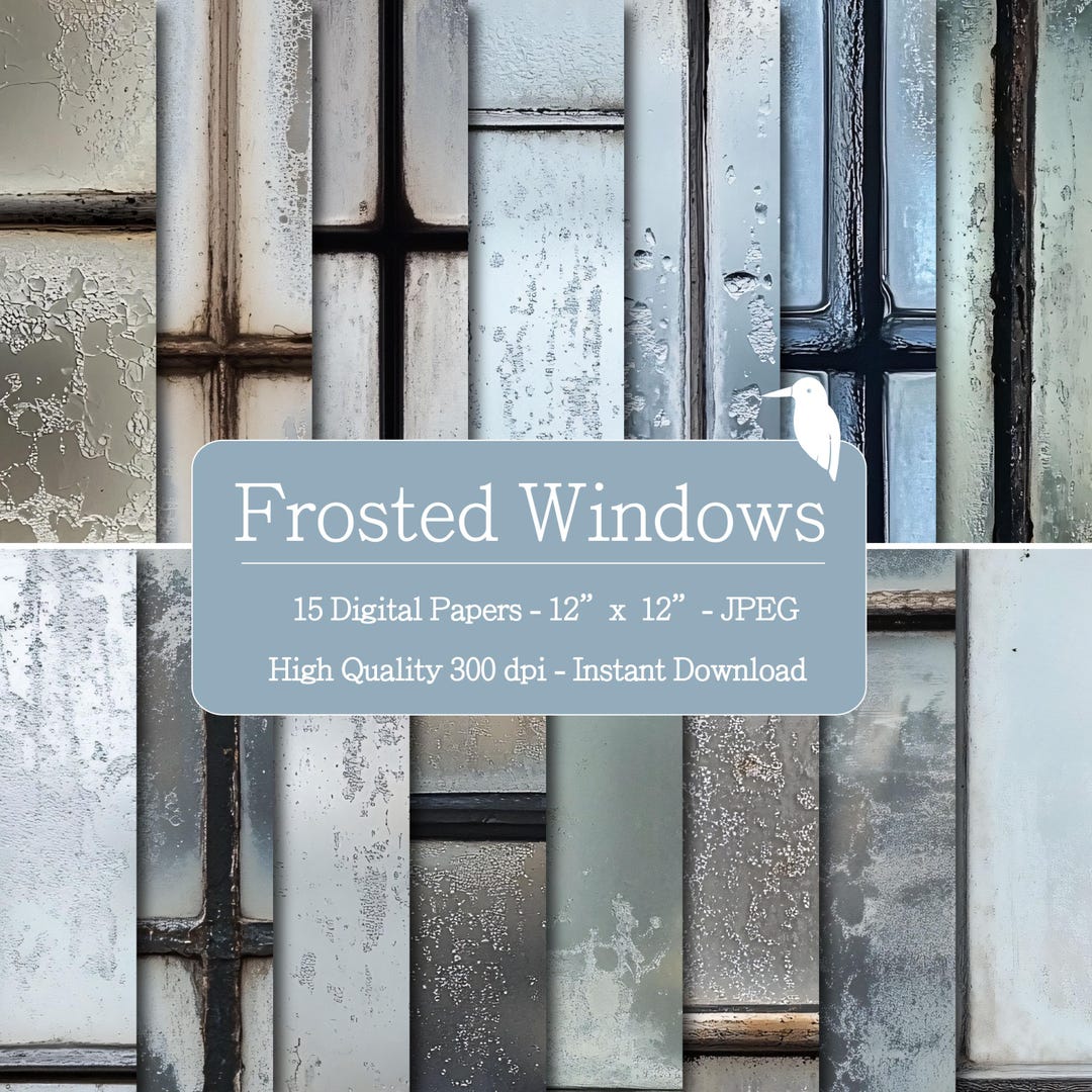 Frosted Windows Textures Digital Papers Set for Instant Download ...