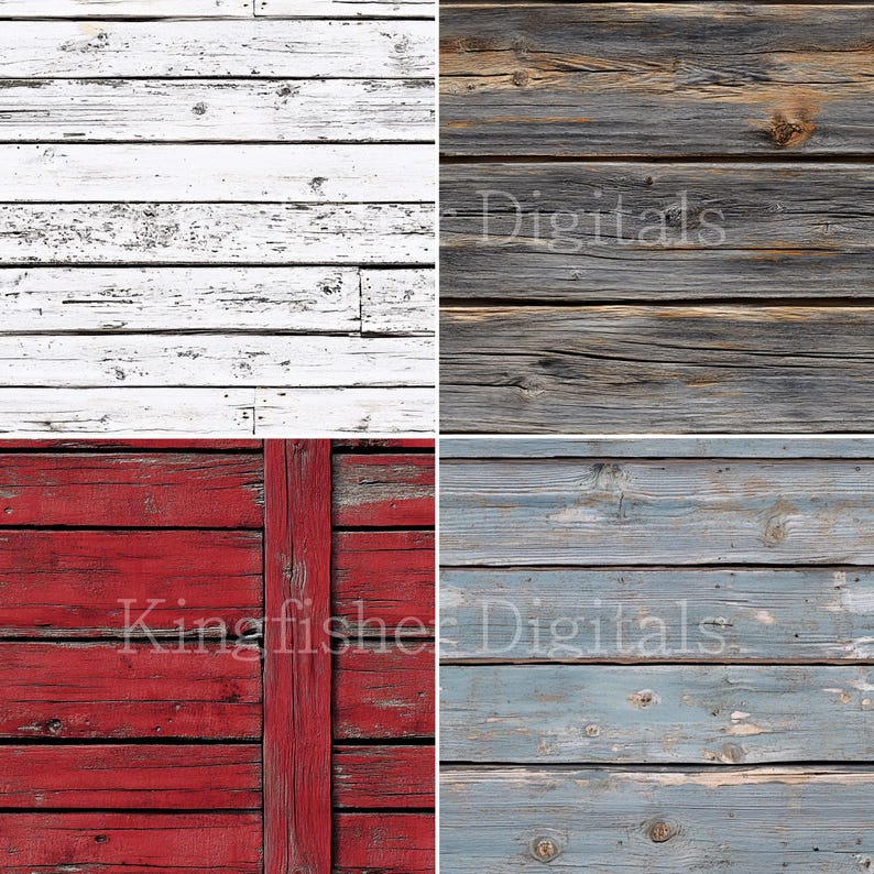 Barn Wood Textures Digital Papers Set for Instant Download, Digital ...
