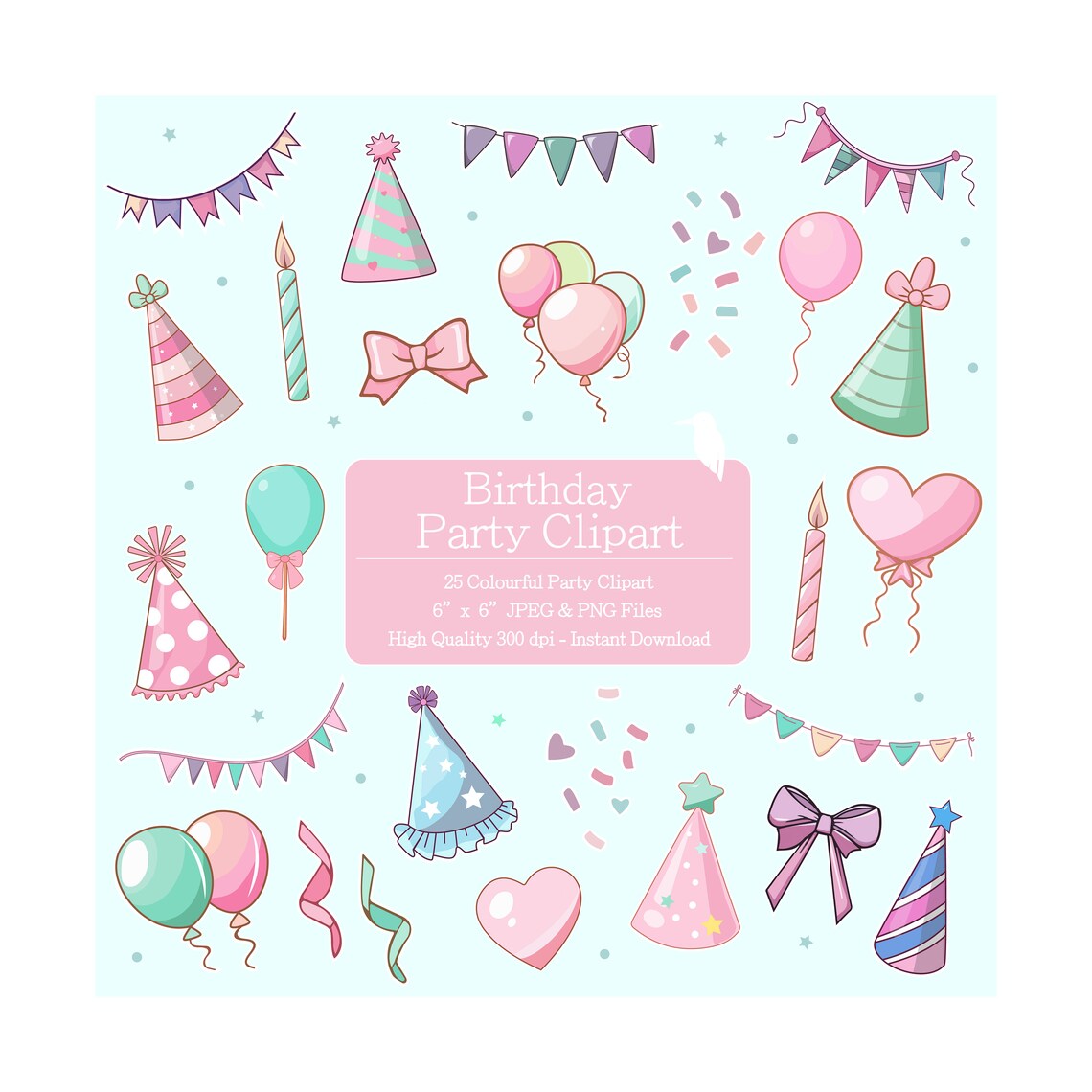 Birthday Celebration Party Clipart Design Illustration Images – Instant ...