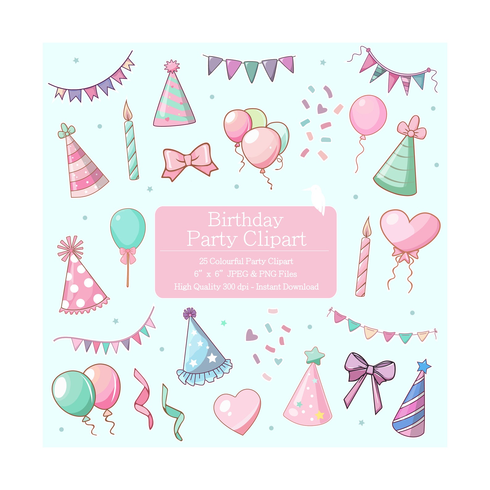 Birthday Celebration Party Clipart Design Illustration Images – Instant ...