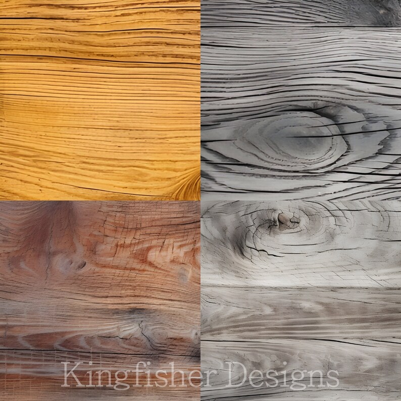 18 Seamless Rustic Wood Grain Textures Digital Papers Set for Instant ...