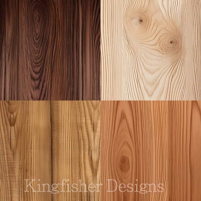 18 Seamless Wood Grain Textures Digital Papers Set for Instant Download ...