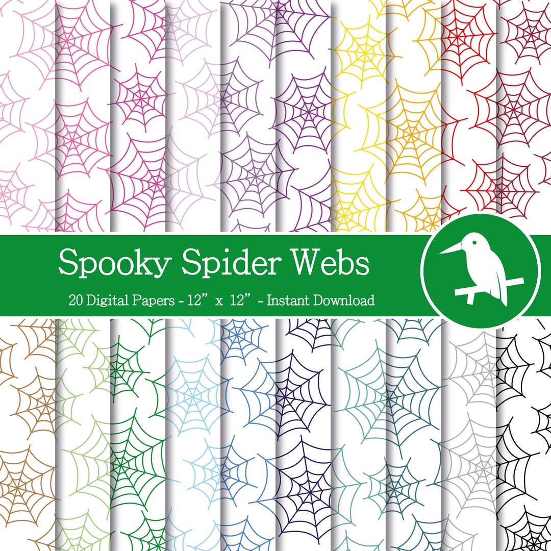 Spooky Spider Web Digital Papers – Halloween Scrapbook Patterns ...