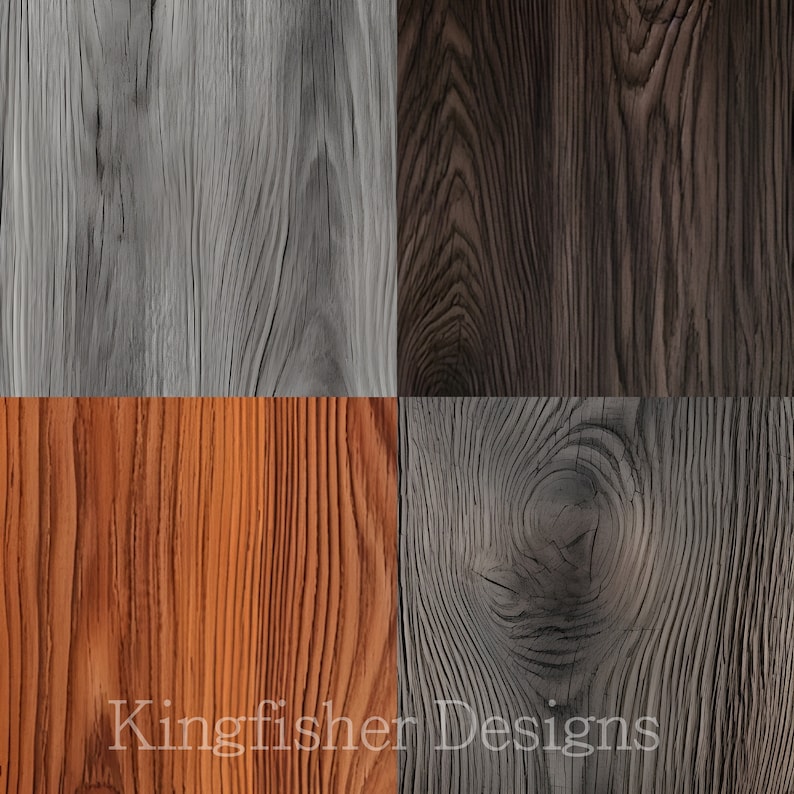 18 Seamless Wood Grain Textures Digital Papers Set for Instant Download ...