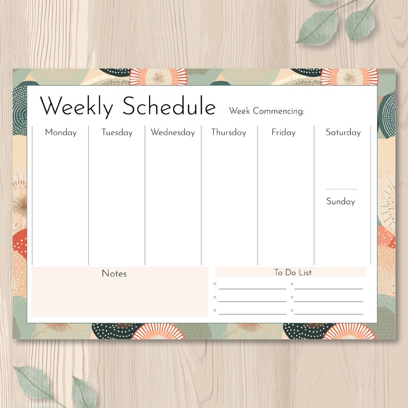 Boho Circle Design Pattern Printable Planner Set Daily and Weekly ...