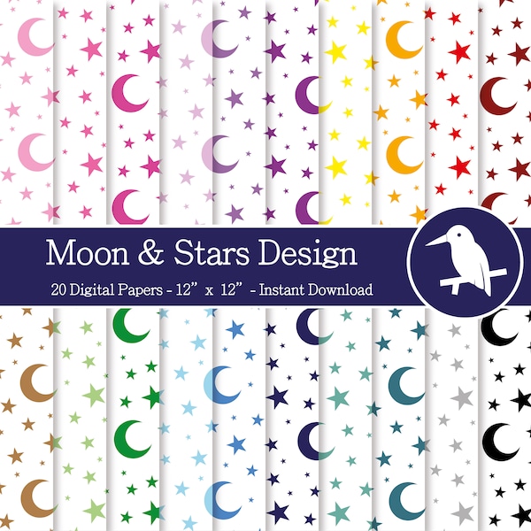 Moon and Stars - Etsy