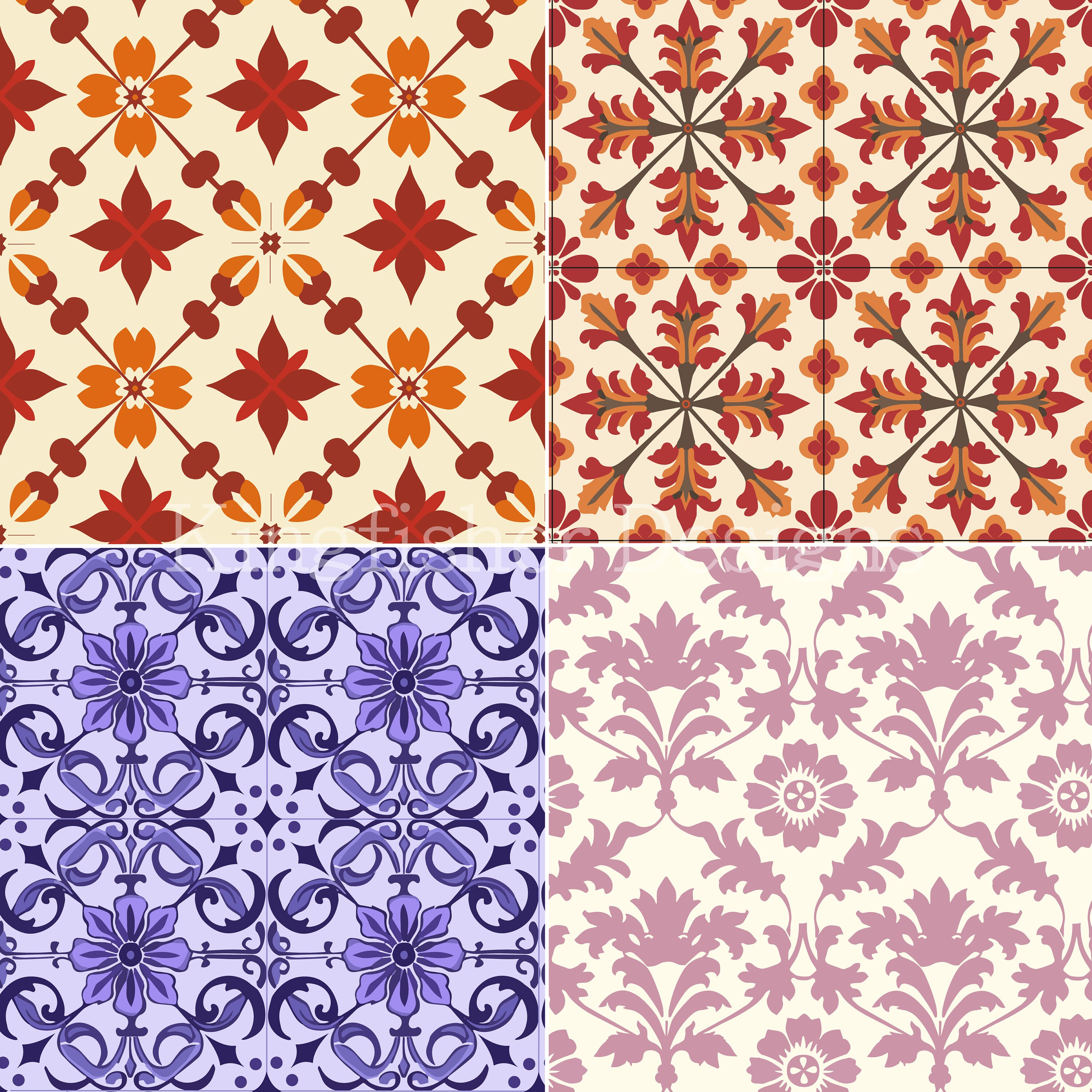 Renaissance Style Patterns Designs Pattern Paper for Instant Download ...