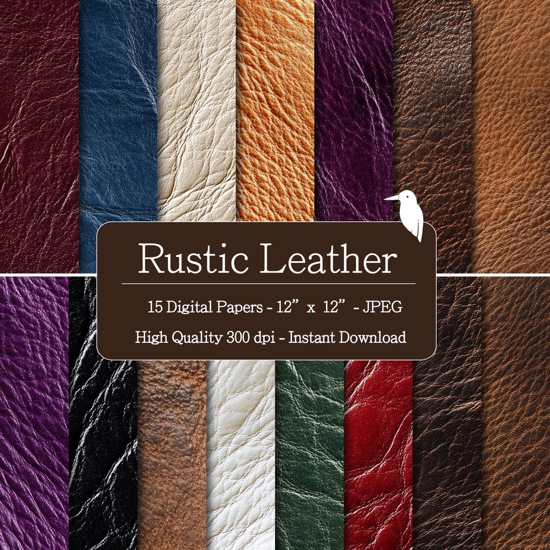 Rustic Leather Texture Digital Papers Set for Instant Download, Digital ...