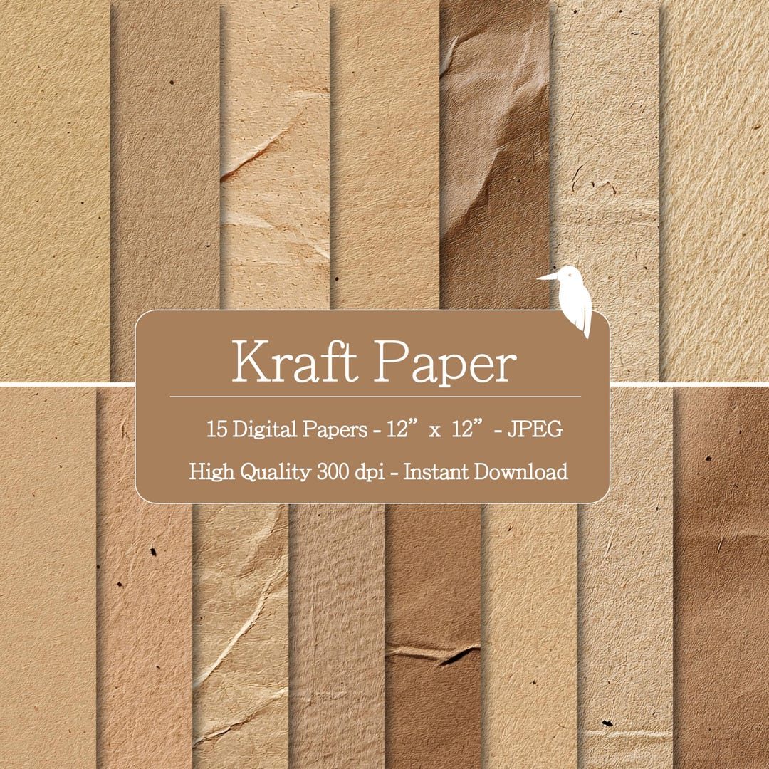 Kraft Paper Texture Digital Papers Set for Instant Download, Digital ...