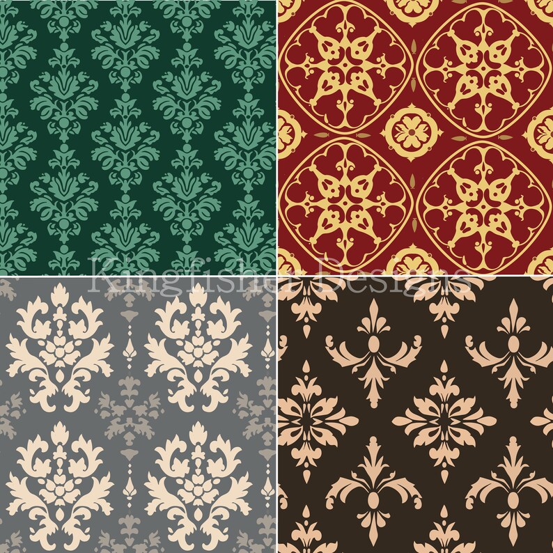Renaissance Style Patterns Designs Pattern Paper for Instant Download ...