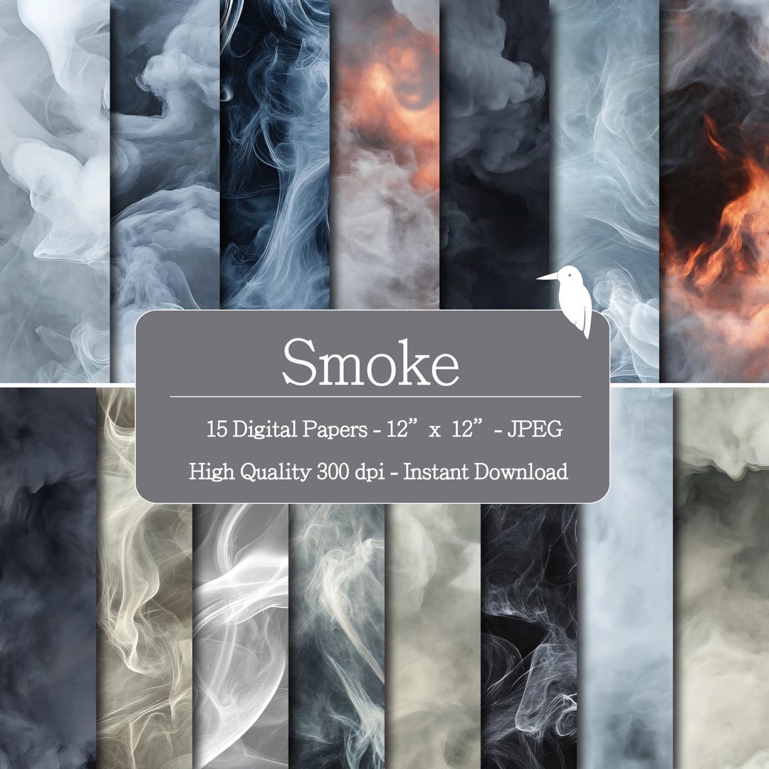Smoke Texture Digital Papers Set for Instant Download, Digital Patterns ...
