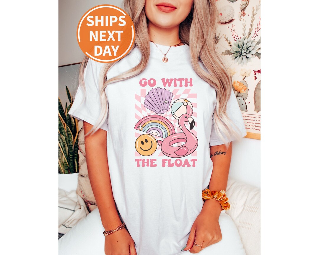 Retro Summer Shirt, Go With the Float Shirt, Ocean Shirt, Beach ...