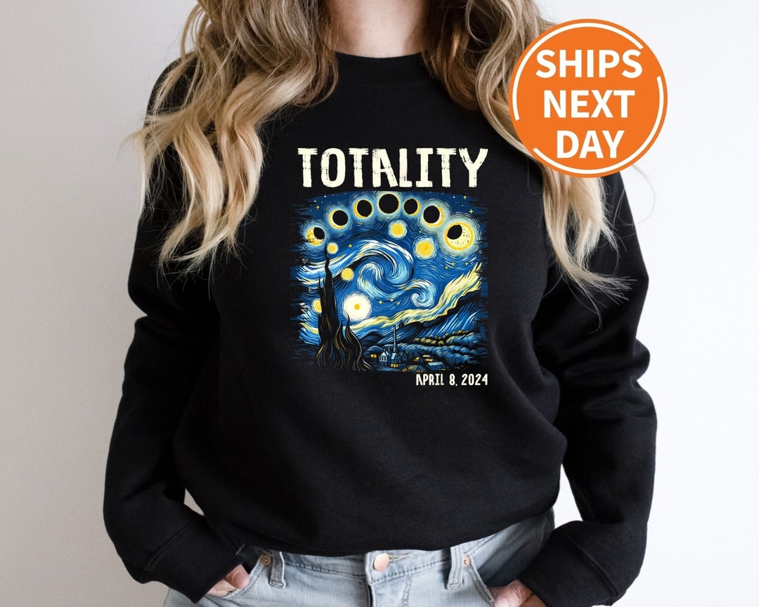 8th April 2024 Eclipse Viewing Sweatshirt, Pastel Totality Moon Sweater ...