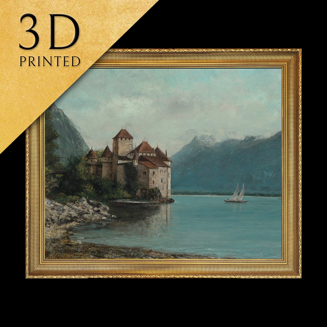 Le Château de Chillon, Lac Léman de Gustave Courbet, imprimé en 3D avec ...