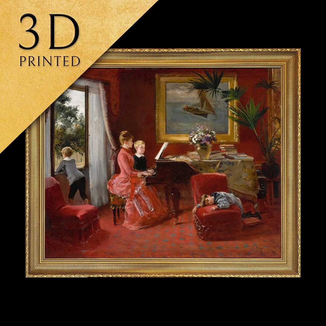 Ernest Ange Duez 'the Duet' 3D Printed Textured Oil Painting Replica - Etsy