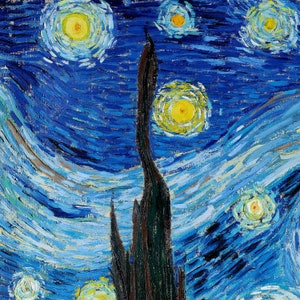 3D Printed Van Gogh Starry Night: Textured Brushstroke Art - Etsy