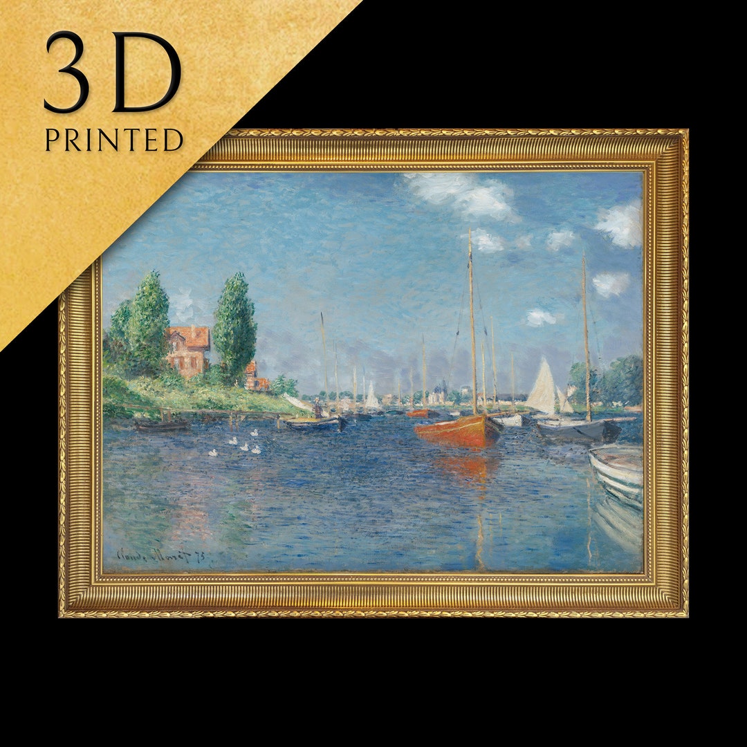 Red Boats Argenteuil by Claude Monet, 3d Printed With Texture and Brush ...