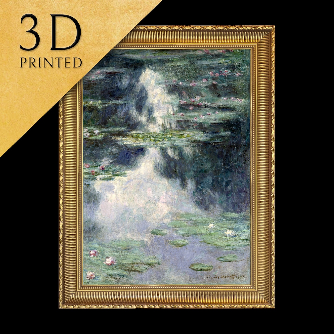Pond With Water Lilies by Claude Monet, 3d Printed With Texture and ...