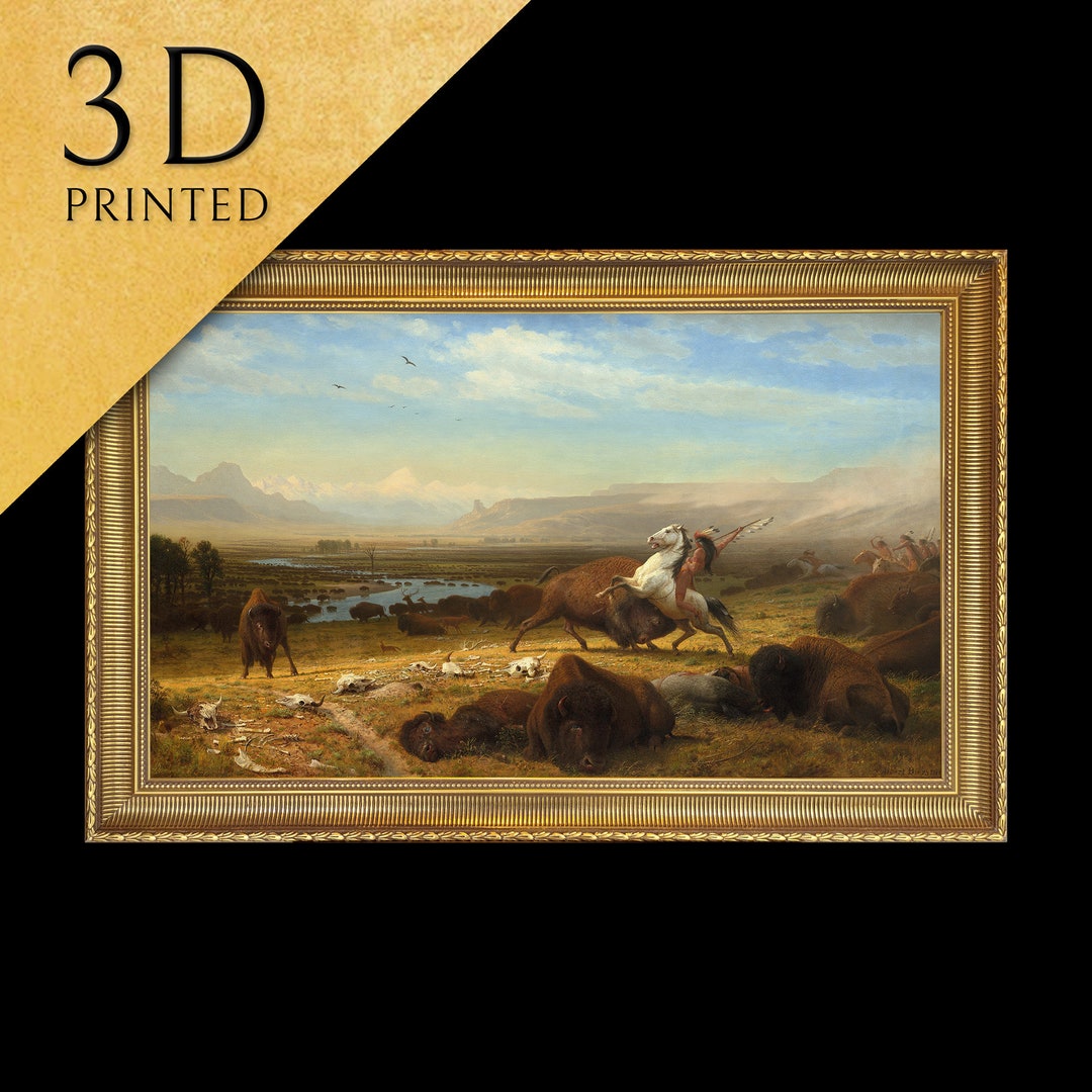 The Last of the Buffalo by Albert Bierstadt, 3d Printed With Texture ...