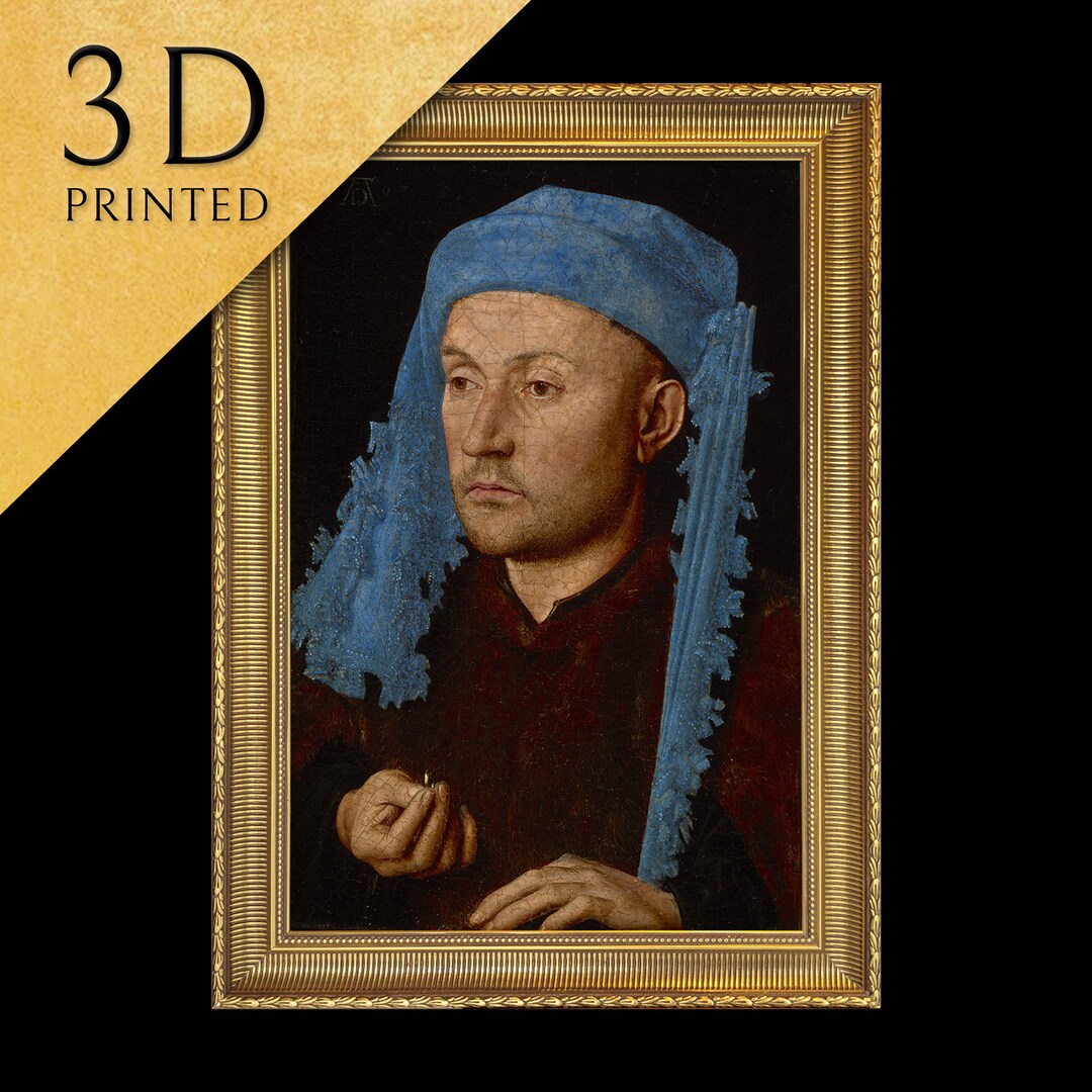 Man in a Blue Cap by Jan Van Eyck, 3d Printed With Texture and Brush ...