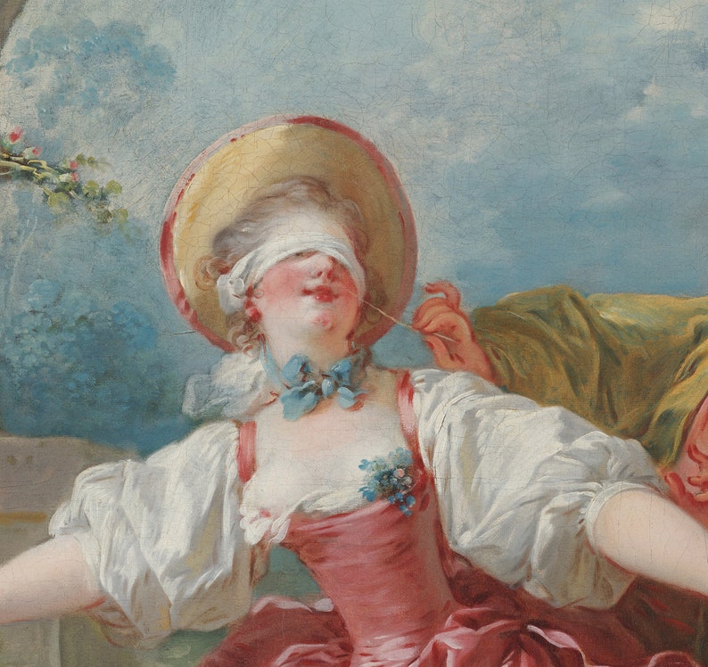 Fragonard Blind Man's Buff 3D Print: Textured Oil Painting Reproduction ...