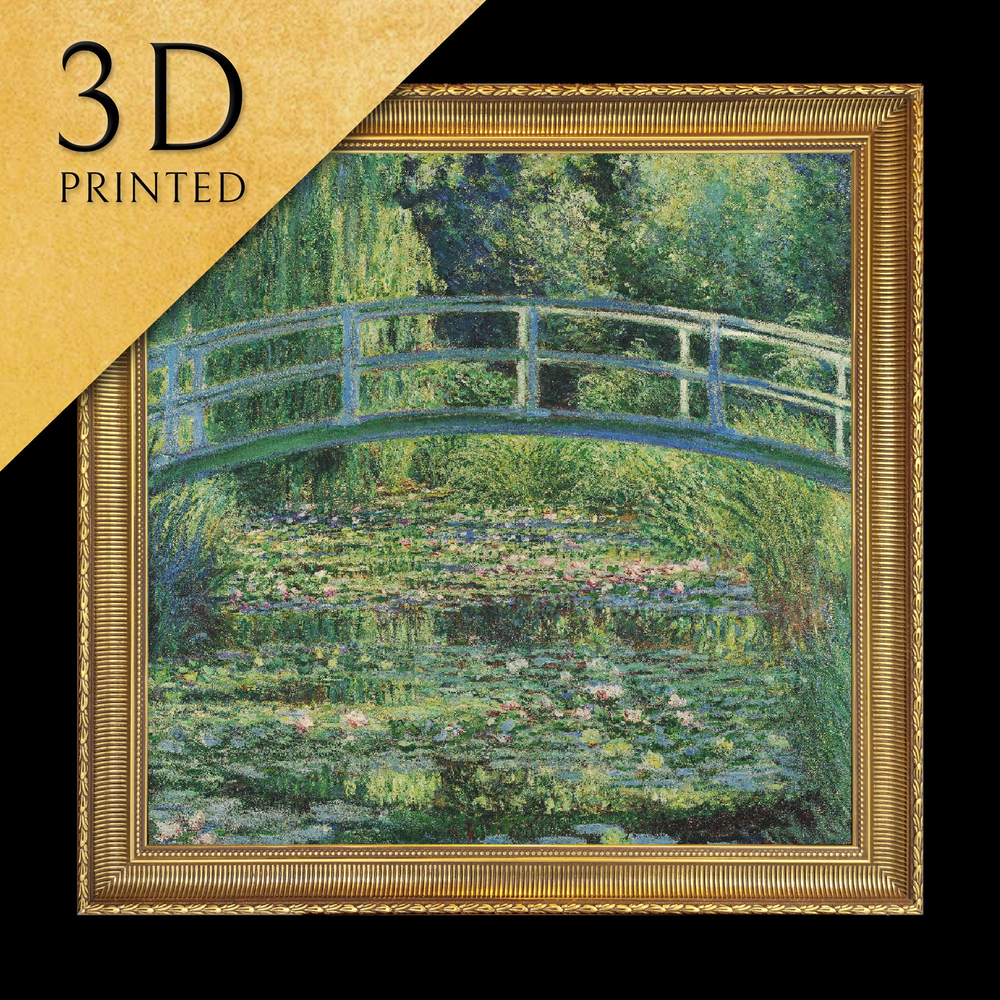 Claude Monet Water Lily Pond 3D Print: Textured Oil Painting Replica - Etsy