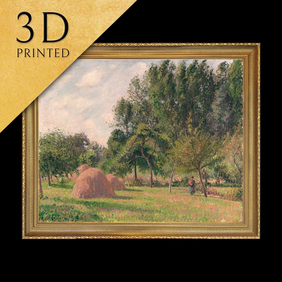 Haystacks, Morning, Éragny by Camille Pissarro, 3d Printed With Texture and Brush Strokes Looks ...