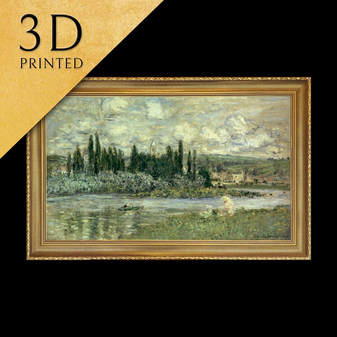 Claude Monet - View of Vetheuil: 3D Textured Art Print - Etsy