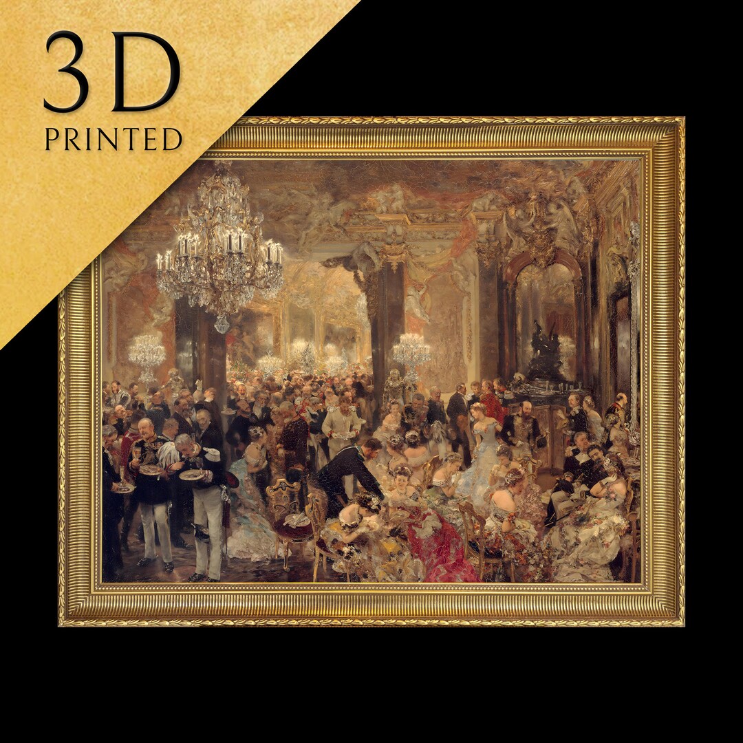 Adolph Menzel's 'dinner at the Ball' 3D Textured Print - Etsy