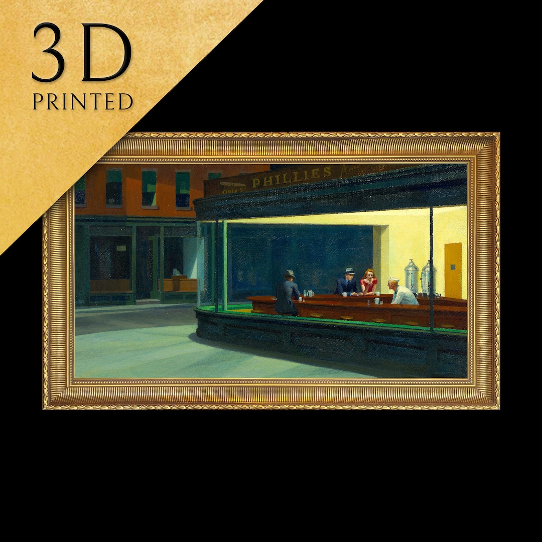 Nighthawks by Edward Hopper: 3D Printed Framed Art - Etsy
