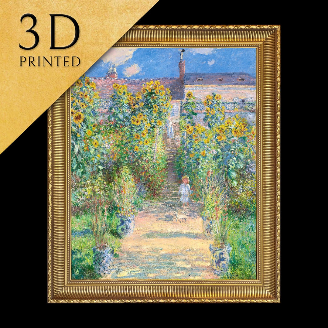 Garden With Sunflowers by Claude Monet, 3d Printed With Texture and ...