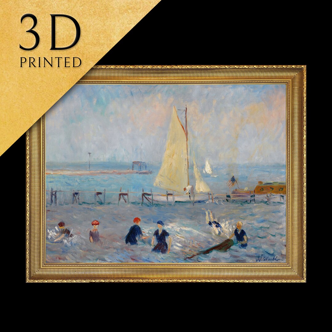 Seascape With Six Bathers, Bellport - William James Glackens , 3d ...