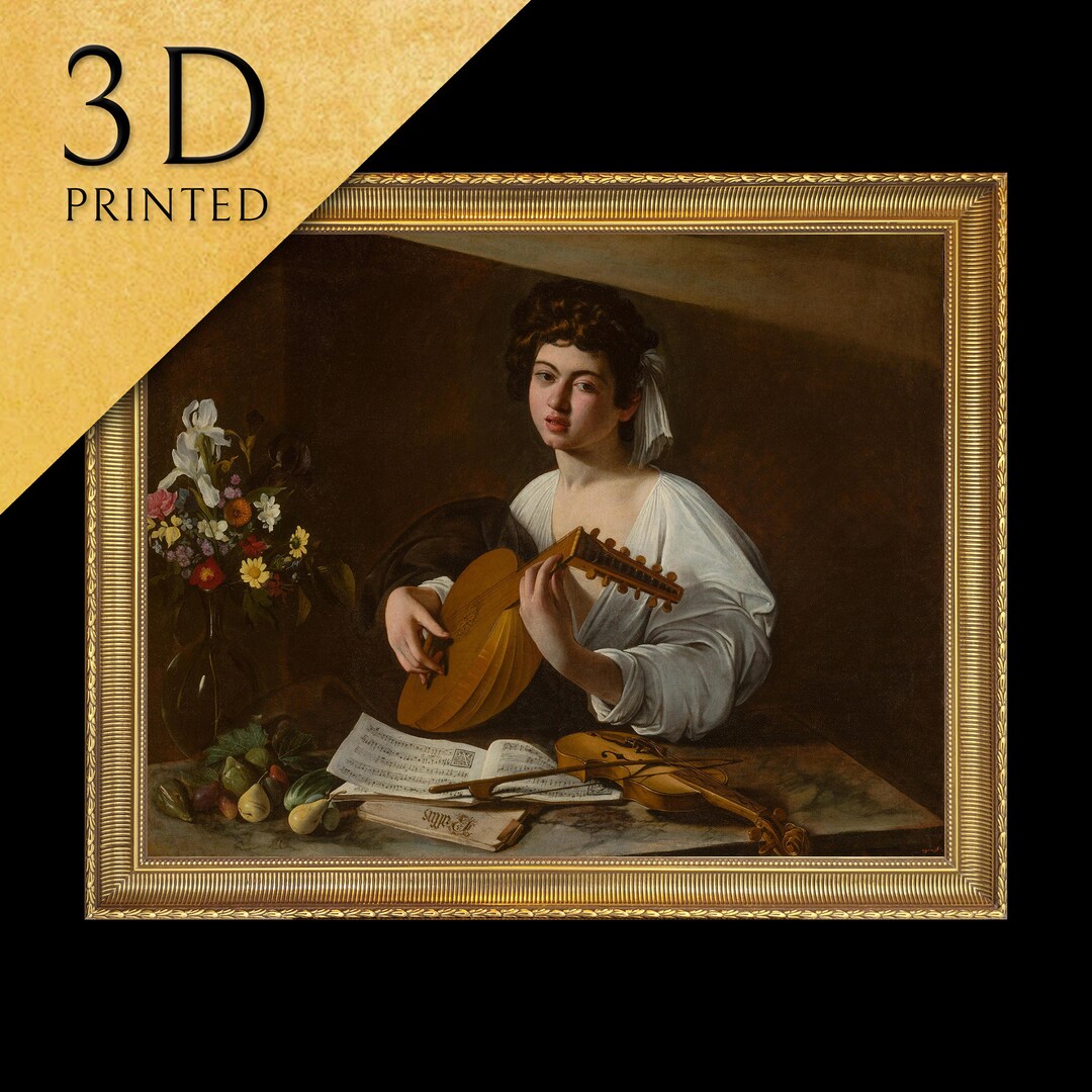 The Lute Player by Caravaggio, 3d Printed With Texture and Brush ...