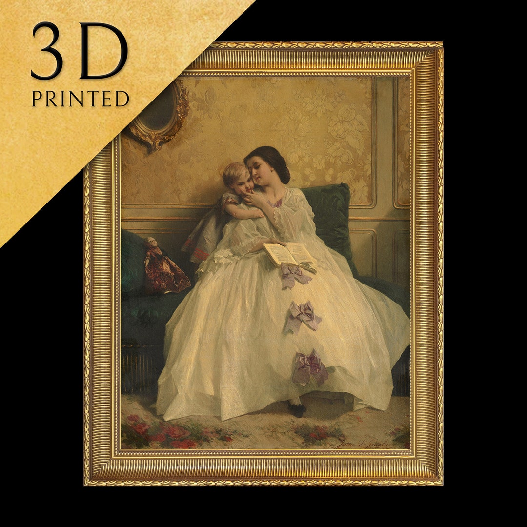 Mother and Child Art Print: 3D Textured Reproduction of Leonard De ...