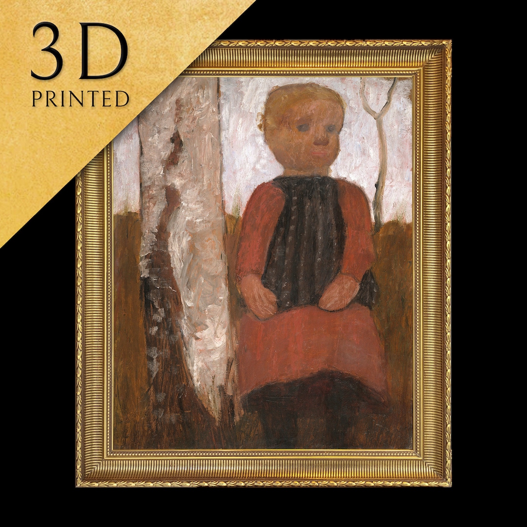 Paula Modersohn Becker Print: Girl in Red Dress, 3D Textured Art - Etsy